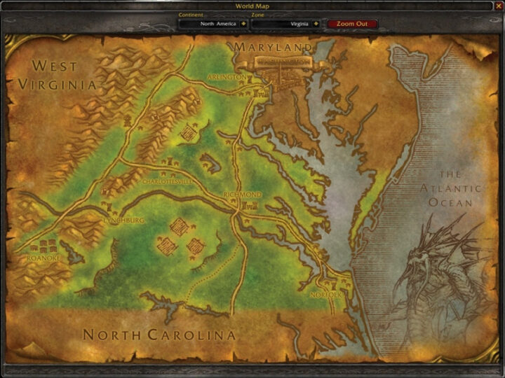 Fan Creates WoW Style U.S. State Maps - MMORPG.GG