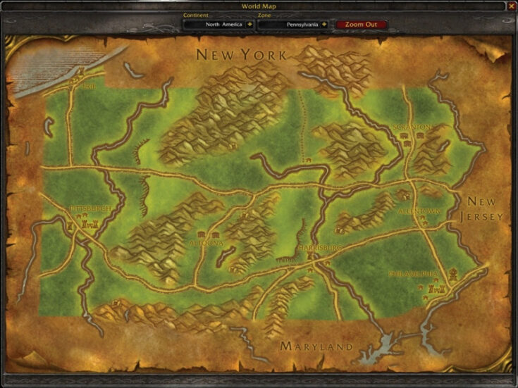 Fan Creates WoW Style U.S. State Maps - MMORPG.GG