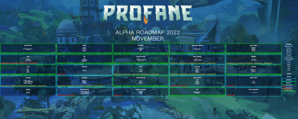 Profane Posts November Roadmap Showing Progress to Several Systems ...